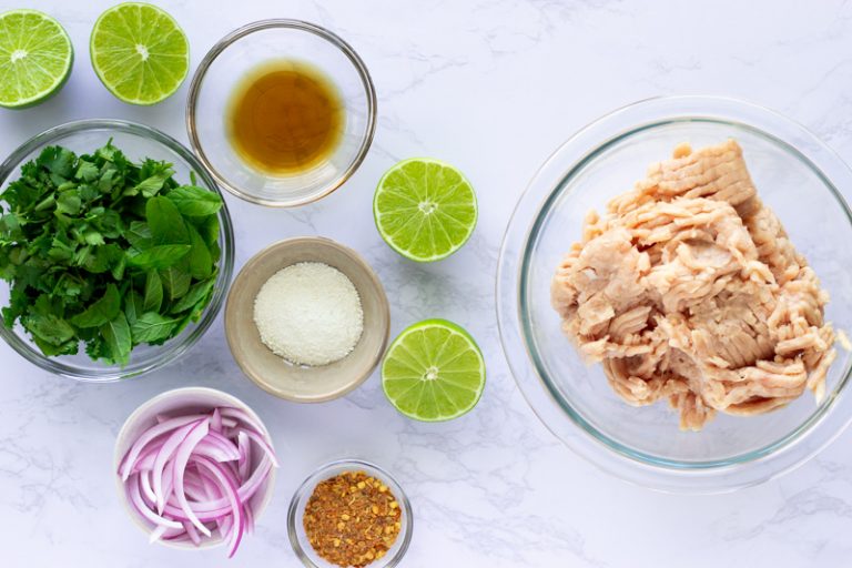 Laab Gai- Thai Ground Chicken Salad | Thai Main Dishes | ThaiCaliente.com