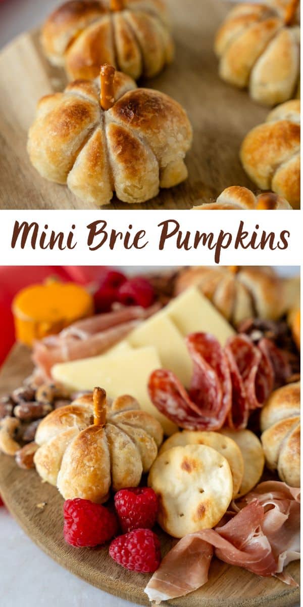 Mini Brie Pumpkins with Puff Pastry